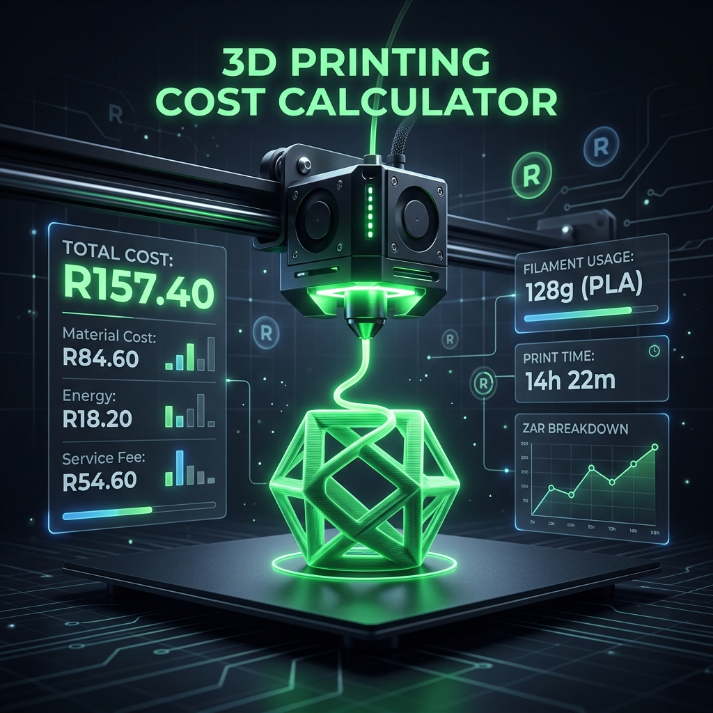 3D Print Cost Calculator (ZAR) | Estimate Your Printing Costs